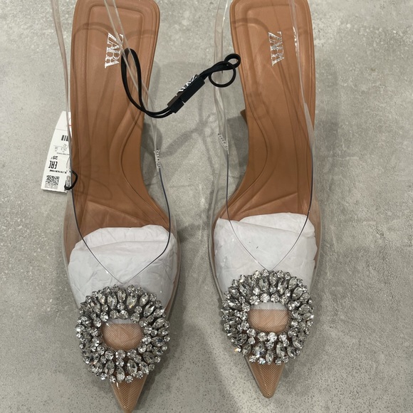 Zara | Shoes | Zara Embellished Vinyl High Heels | Poshmark